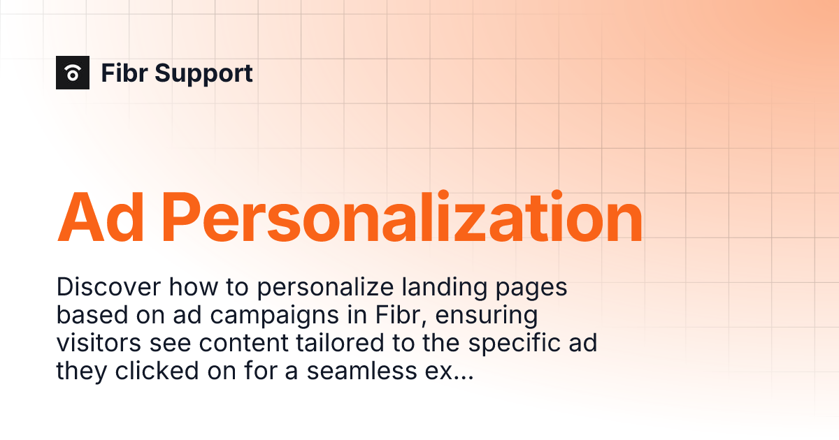 Ad Personalization | Fibr Support